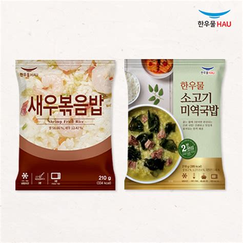 한우물 혼합밥세트 새우볶음밥 210g 소고기미역국밥 210g X각2개씩 홈플러스 택배배송