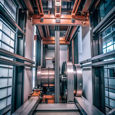 Un Primer Plano Del Funcionamiento Interno De Un Ascensor Que Revela La Intrincada Maquinaria Y