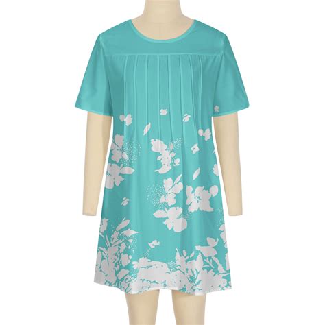 Dyegold Floral Midi Sundress Womens Casual Short Sleeve Tunic Daisy