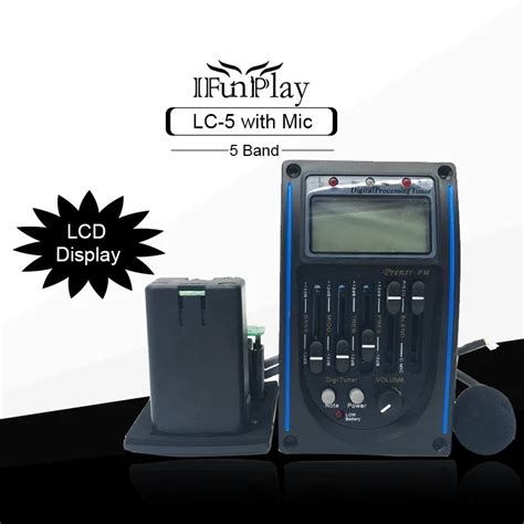 어쿠스틱 기타 프리 앰프 Lc 5 5 밴드 Eq 이퀄라이저 픽업 튜너 Lcd와 마이크로 전화 기타 픽업 배터리 박스 어쿠스틱 기타기타 구성품 And 액세서리 Aliexpress