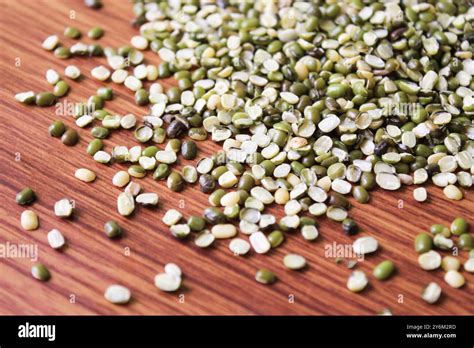 Split Mung Bean Lentils Also Know As Mungbean Mung Gram Vigna Radiata