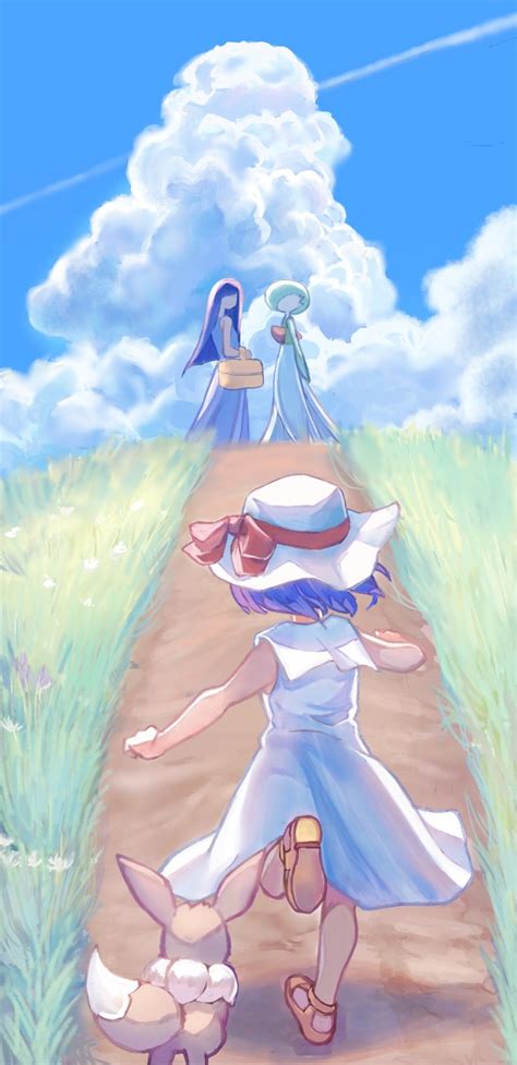 Safebooru 2girls Basket Blue Sky Bob Cut Bow Brown Fur Clouds Dress