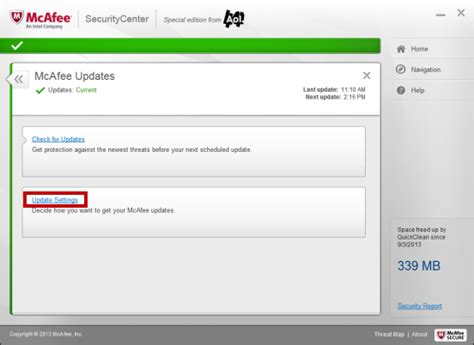 Using McAfee Features AOL Help