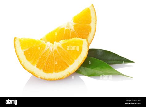 Orange Slices Isolated On White Stock Photo Alamy
