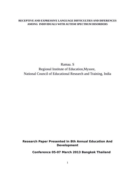 Pdf Receptive And Expressive Language Difficulties And Diferences