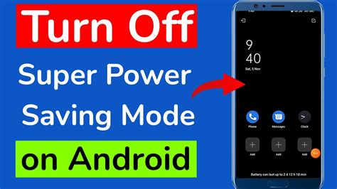 How To Turn Off Super Power Saving Mode On Android Youtube