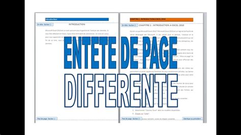 Comment insérer les entêtes de page différentes dans le même document YouTube