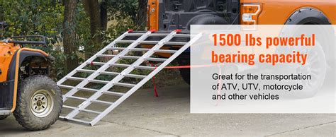 Vevor Aluminum Ramps 1500 Lbs Tri Fold Ramp With Load Straps Folding