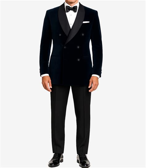 Mens Blue Velvet Tuxedo Shawl Lapel Double Breasted Tux
