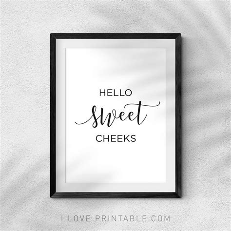 Hello Sweet Cheeks Bathroom Signs Printable Bathroom Decor Funny