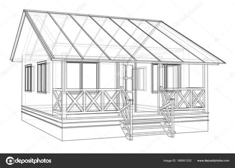 Private House Sketch Vector — Stock Vector © Cherezoff 168001332