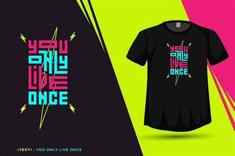 인용 당신 만 라이브 한 번 인쇄 T 셔츠 패션 의류 포스터 및 상품에 대한 트렌디 한 타이포그래피 수직 디자인 템플릿 0명에 대한 스톡 벡터 아트 및 기타 이미지 Istock