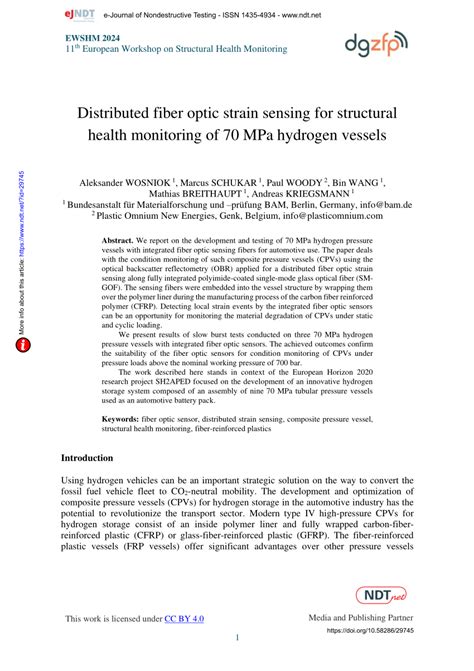 Pdf Distributed Fiber Optic Strain Sensing For Structural Health