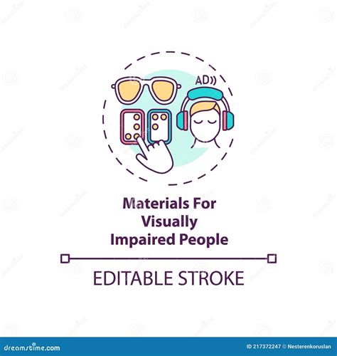 Materials For Visually Impaired People Concept Icon Stock Vector