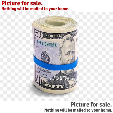 Picture For Sale Banded Roll Of Fifty Dollar Bills Money 50 Stack Png