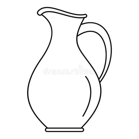 Water Jug Icon Outline Style Stock Vector Illustration Of Breakfast