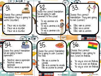 Irregular Present Tense Verbs Task Cards Bundle JUGAR SER IR TENER ESTAR