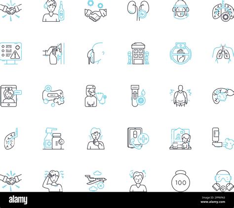 Malware Prevention Linear Icons Set Firewall Antivirus Encryption