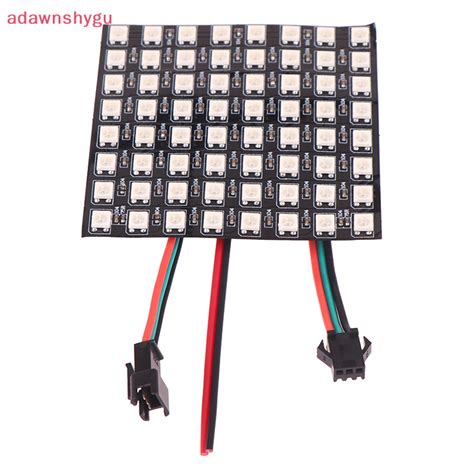 Adagu โมดูลแผงไฟดิจิทัล Led Ws2812 Led 5050 Rgb 8x8 64 บิต ยืดหยุ่น 1