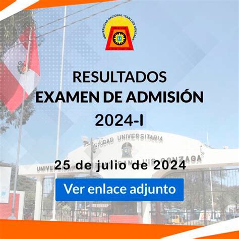 Resultados Del Examen De Admisión 2024 I Realizado El Día 25 De Julio