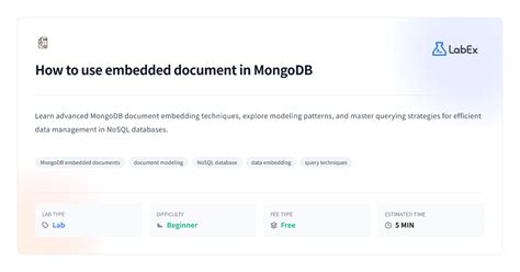 how to use embedded document in mongodb labex