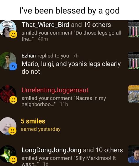 Mario Luigi And Yoshis Legs Clearly I I Ve Been Blessed By A God That