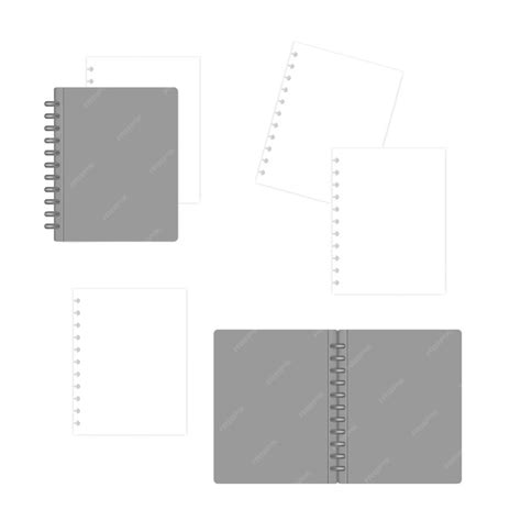 Premium Vector Closed And Open Disc Bound Notebook Folder With White