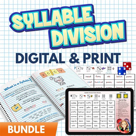 Syllable Division Rules Bundle Print And Digital Resources Made By Teachers