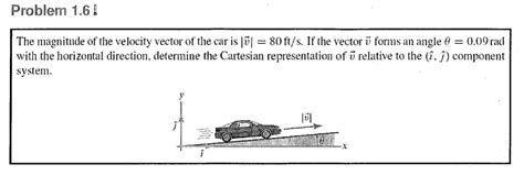 Solved Problem 1 6 The Magnitude Of The Velocity Vector Of Chegg Com