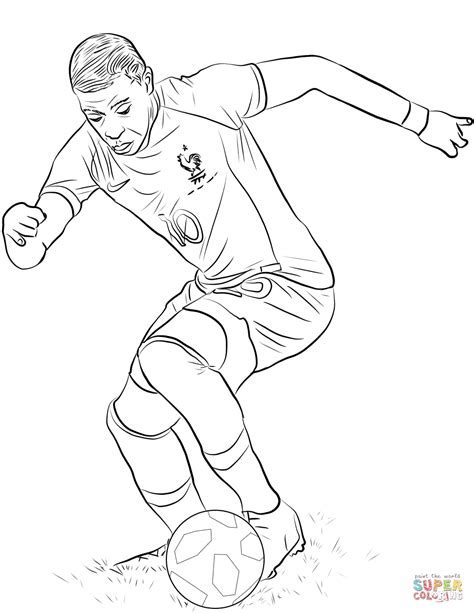 Dibujo de Kylian Mbappé para colorear Dibujos para colorear imprimir