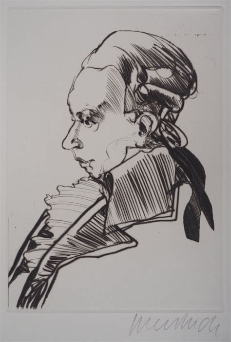 Claude WEISBUCH Homme de profil Gravure Originale Signée Art