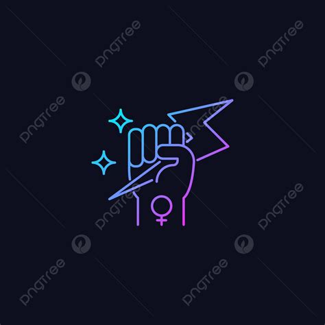 Icon For Dark Theme Gradient Vector Of Female Empowerment Vector