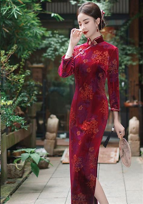 New Qipao Long Temperament Silk Cheongsam Qipao Cheongsam Dresses