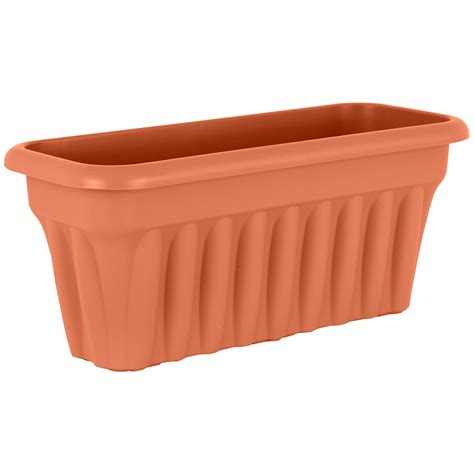 Wham Vista Terracotta Recycled Plastic Rectangular Trough Planter 60cm