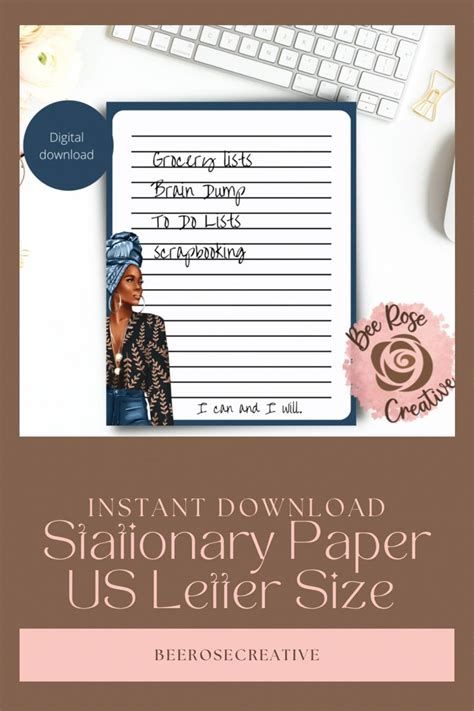 Printable Stationary Pack Girl Boss Stationary Pack For Goodnotes Pdf Us Letter Paper Download