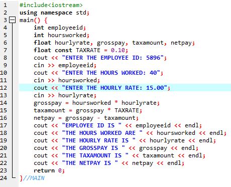 Solved My Task Is To Create A Simple Payroll Program In C Chegg