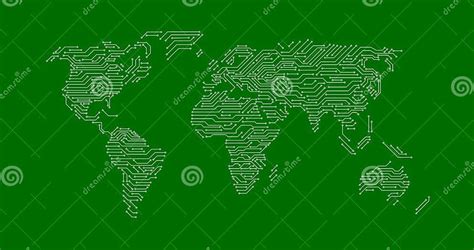 世界印刷线路图 向量例证 插画 包括有 平面 澳洲 通信 互联网 映射 数字式 闹事 抽象 190297942