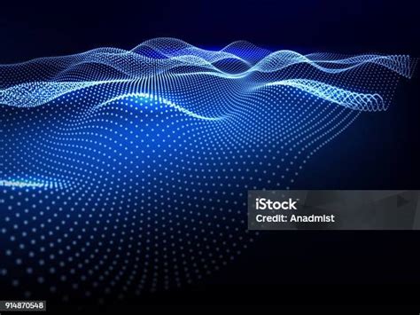 입자에서 추상 빛나는 디지털 파 3d 기술 배경입니다 미래 벡터입니다 0명에 대한 스톡 벡터 아트 및 기타 이미지 0명 3차원 형태 가상현실 Istock