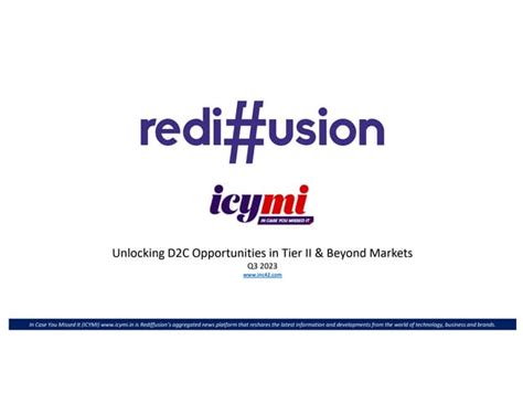 Icymiunlocking D2c Opportunities In Tier Ii And Beyond Marketspdf