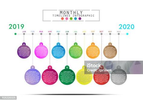 프레 젠 테이 션 및 워크플로 레이아웃 다이어그램 웹 디자인 현대 비즈니스 가로 일정 프로세스 차트 인포 그래픽 템플릿 그래픽 월별 계획의 추상 요소입니다 벡터 Eps10