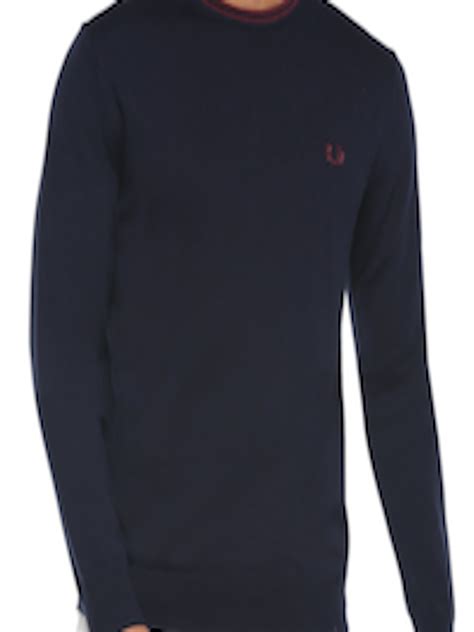 Buy Fred Perry Men Navy Blue Pullover Sweater Sweaters For Men Myntra
