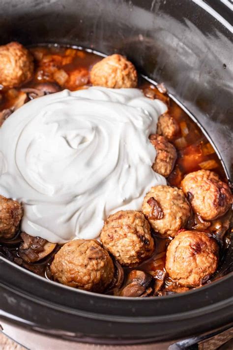 Crock Pot Meatball Stroganoff The Country Cook