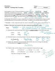 KEY Tutorial Writing Ionic Formulas Pdf Chemistry Tutorial Writing Ionic Formulas Name