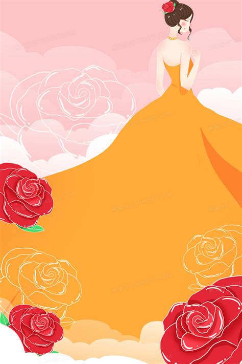 手绘唯美插画风格38女神节妇女节女生节海报背景背景图片素材免费下载熊猫办公