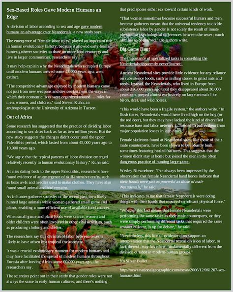 Wikigraphics Collection Sex Based Roles Hunter Gatherers