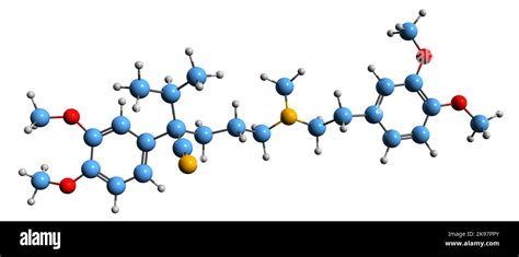 3d Image Of Verapamil Skeletal Formula Molecular Chemical Structure