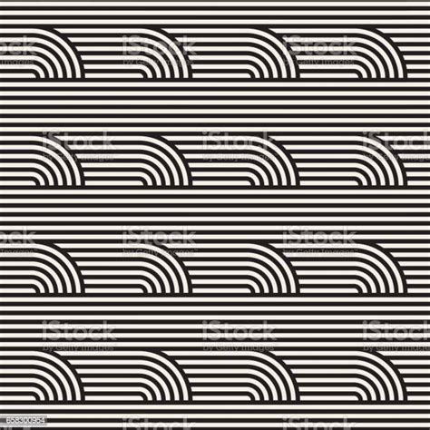 완벽 한 기하학적 패턴입니다 추상 Stripy 기하학적 배경입니다 세련 된 벡터 둥근 라인 인쇄 0명에 대한 스톡 벡터 아트 및