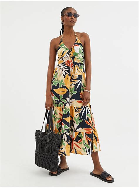 Bright Patterned Halter Neck Midi Sundress Sale And Offers George At Asda