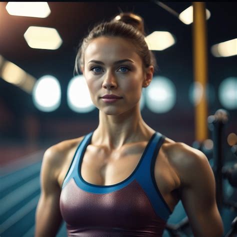 Premium Photo A Gym Girl Fitness In Tack Suit