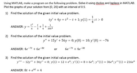 Using Matlab Make A Program On The Following
